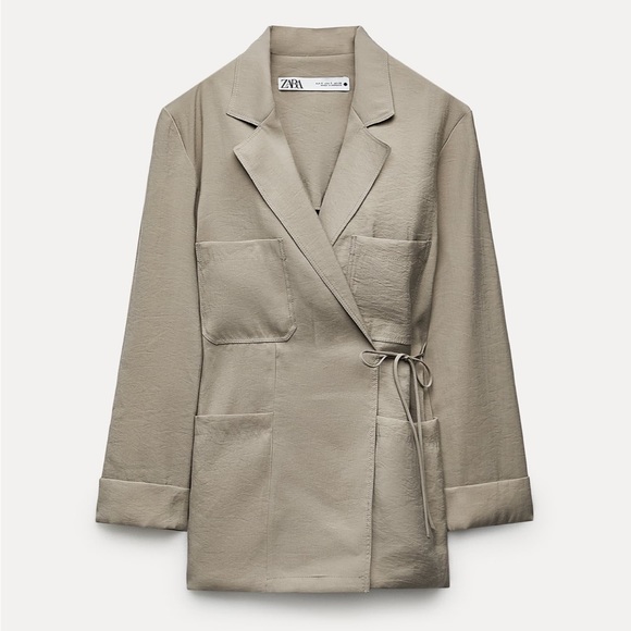Zara | Jackets & Coats | Zara Minimalist Flowy Crossover Jacket Zewe ...